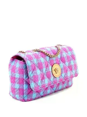 Versace Quilted Tweed East West Shoulder Bag - Pink