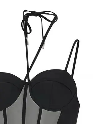 David Koma Tulle Insert Corset Top