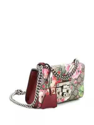 Gucci Padlock Blooms Print Gg Coated Canvas Small Shoulder Bag