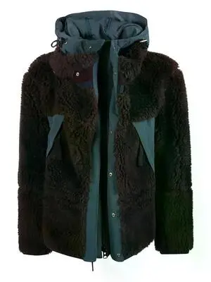 Sacai High-collar Hooded Wool Jacket