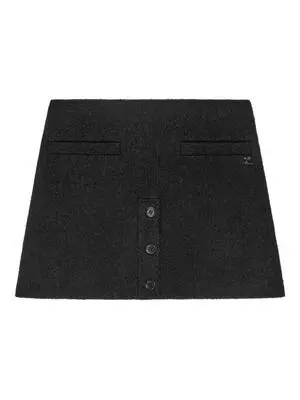 COURREGES Buttoned Mini Skirt - Black