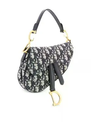 Dior Saddle Oblique Canvas Mini Shoulder Bag - Blue