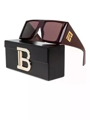 Balmain Square-frame Sunglasses - Red