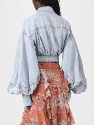 Zimmermann Cropped Shirt With Balloon Sleeves