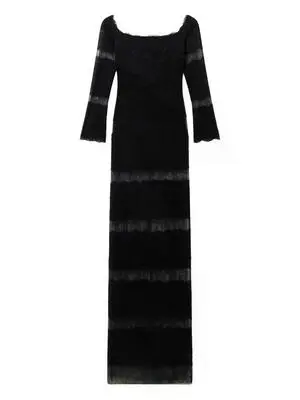 Blumarine Off-the-shoulder Lace Maxi Dress