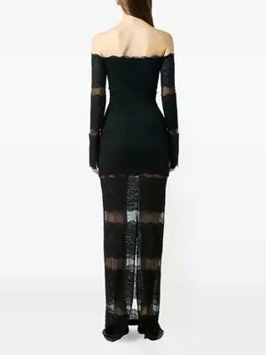 Blumarine Off-the-shoulder Lace Maxi Dress