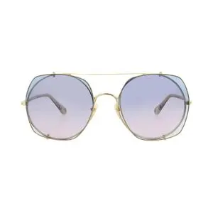 Chloé Square Frame Metal Sunglasses - Gold