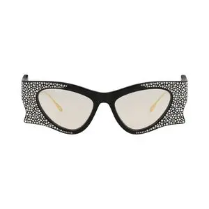 Gucci Cat Eye Frame Recycled Acetate Sunglasses - Black