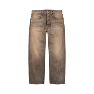 Supreme Distressed Loose Fit Selvedge Jean - Grey