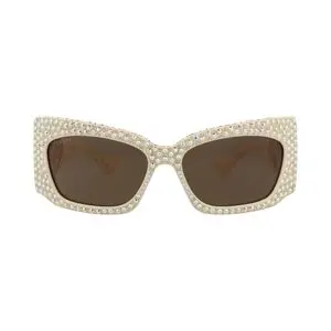 Gucci Shield Frame Recycled Acetate Sunglasses - White
