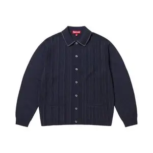 Supreme Herringbone Cardigan - Blue