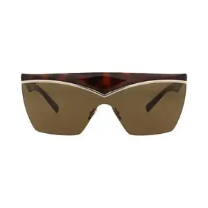 Saint Laurent Shield Frame Injection Sunglasses - Brown