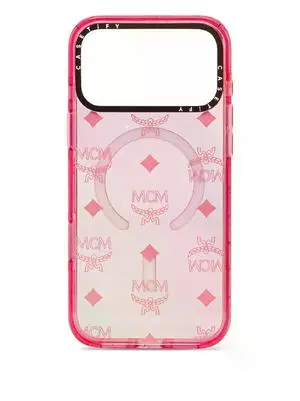 Mcm X Casetify Monogram-pattern Iphone 17 Pro Case - Pink