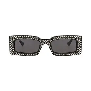 Gucci Square Frame Recycled Acetate Embellished Sunglasses - Black