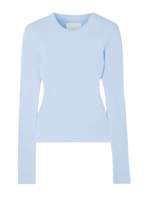 Citizens Of Humanity Pilar Cropped Waffle-knit T-shirt - Blue