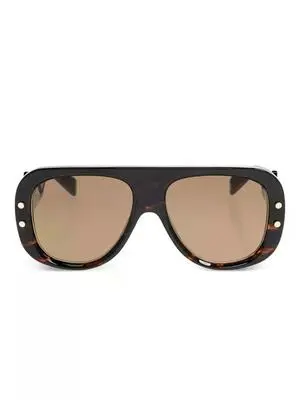 Balmain Tortoiseshell-pattern Pilot Sunglasses - Brown