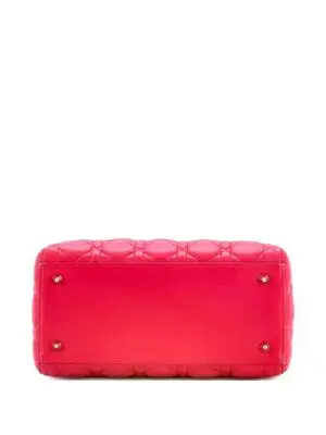 Dior Lady Cannage Quilt Lambskin Medium Satchel - Pink