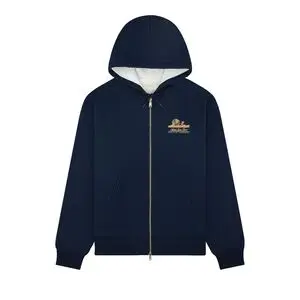 Aimé Leon Dore Unisphere Waffle Lined Full-zip Hoodie - Blue