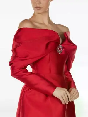 ARAFTU Off-shoulder Embellished Mini Dress - Red