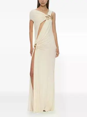 Christopher Esber Veer Spiral Crystal Draped Maxi Dress