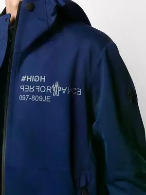 Moncler Logo Print Zip-up Jacket