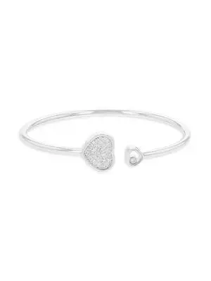 Chopard Diamond Heart Bangle Bracelet Silver