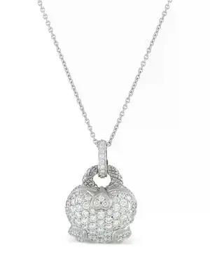 Judith Ripka Diamond Heart Pendant Chain Necklace - Silver