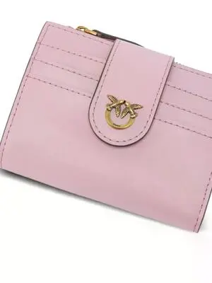 Pinko Logo-detail Leather Card Holder - Pink