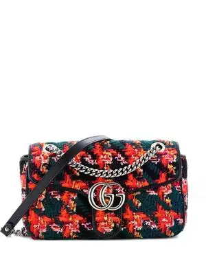 Gucci Gg Marmont Flap Tweed Small Shoulder Bag