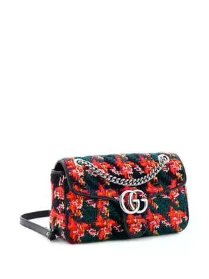 Gucci Gg Marmont Flap Tweed Small Shoulder Bag
