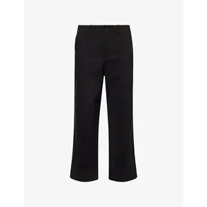 FRAME Straight-leg Mid-rise Cotton Chino Trousers - Black