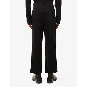 FRAME Straight-leg Mid-rise Cotton Chino Trousers - Black