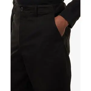 FRAME Straight-leg Mid-rise Cotton Chino Trousers - Black