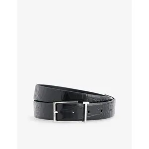 TOM FORD Croc-effect Leather Belt - Black
