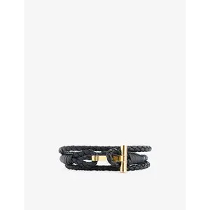 TOM FORD Braided Leather Bracelet - Black