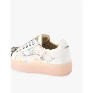 Kurt Geiger Crystal Embellished Leather Low Top Sneakers