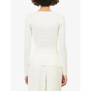 TOTEME Ribbed Scoop-neck Stretch-wool Blend Top
