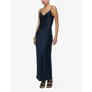 JOSEPH Isaak Silk-satin Maxi Skirt - Indigo