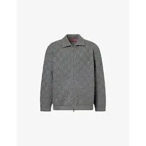 THE ELDER STATESMAN Checkered Knitted Cashmere Jacket
