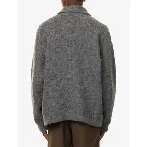 THE ELDER STATESMAN Checkered Knitted Cashmere Jacket