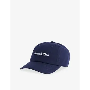 SPORTY & RICH Logo Cotton Baseball Cap - Dark Navy