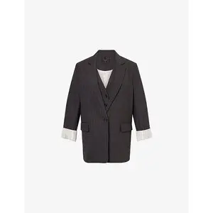 Rag & Bone Jennifer Striped Stretch-wool Blend Blazer
