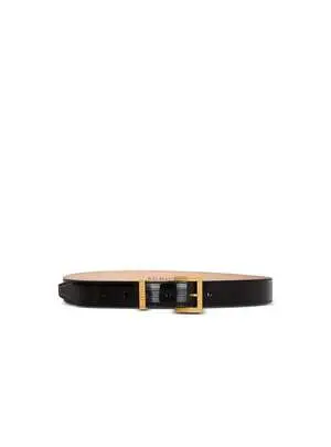 Balmain Striped Patent Leather Perfume Belt - Black