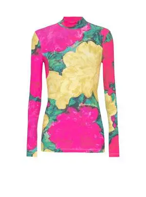 Balmain Printed High-neck Top - Multicolor