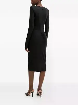 Pinko Long-sleeve Zip Midi Dress