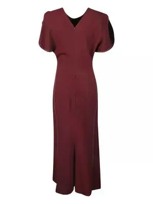 Victoria Beckham Gathered-detail Midi Dress - Red