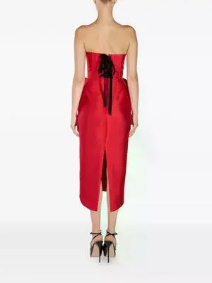 ARAFTU Rose-detail Strapless Midi Dress