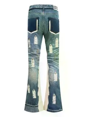 WHO DECIDES WAR BY EV BRAVADO Howdy Appliqué Jeans