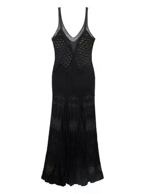 Blumarine Patterned V-neck Maxi Dress