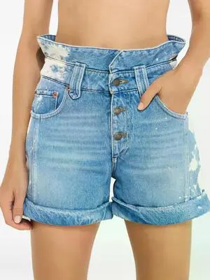 SEROYA Bleach-effect Denim Shorts